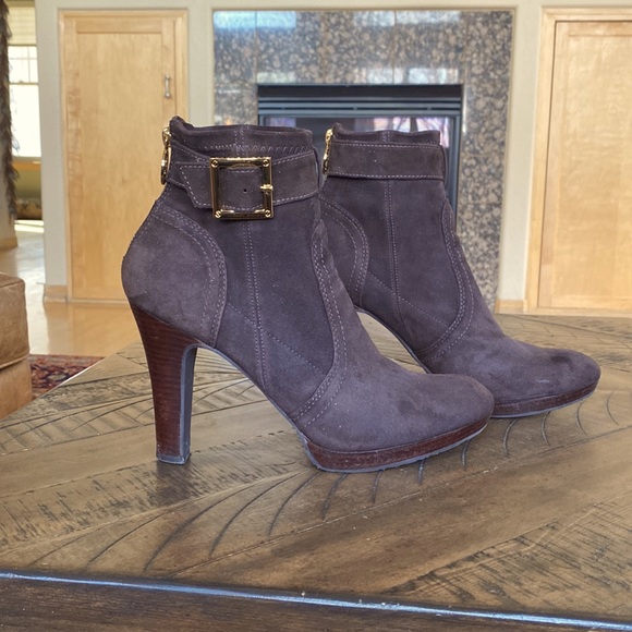 Tory Burch | Shoes | Tory Burch Brown Suede Melrose Platform Ankle ...